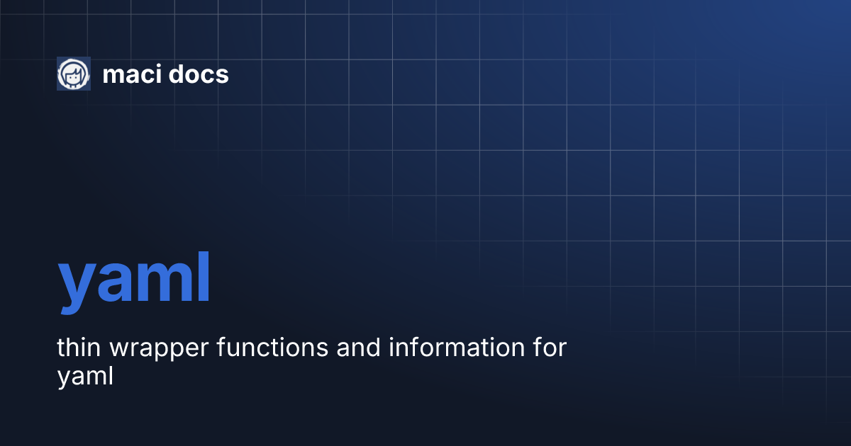 yaml | maci docs